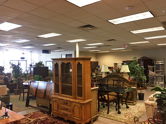 The furniture section: where mid-century meets modern meets "that looks exactly like what my aunt had in 1975." Vintage charm at bargain prices.