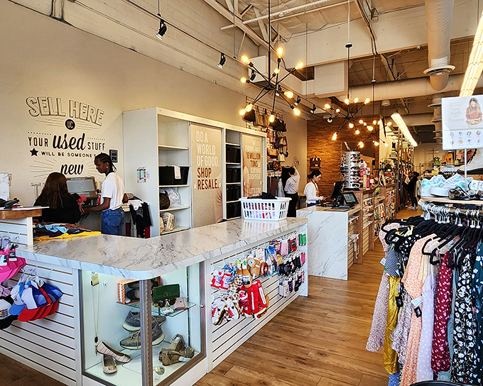 Clean lines and thoughtful organization create a shopping environment that feels more upscale than thrift.
