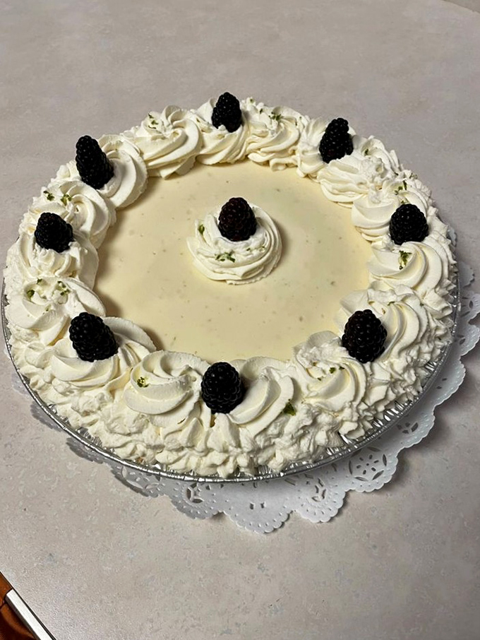 A key lime pie crowned with blackberries and whipped cream&mdash;Florida sunshine transformed into something you can actually enjoy in August.