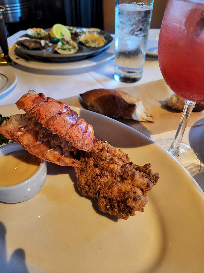 This isn't just fried lobster tail; it's what happens when the ocean's finest decides to dress up for a night on the town.