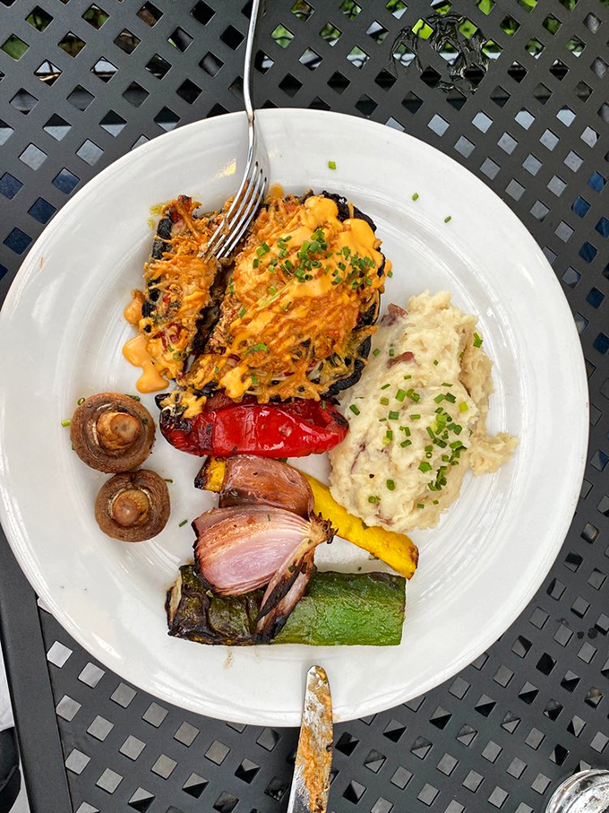 This isn't just dinner&mdash;it's an edible landscape where grilled vegetables, mushrooms, and cheesy goodness come together in perfect harmony.