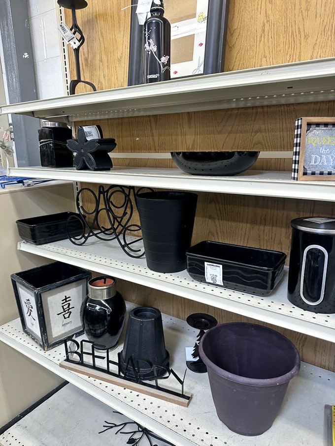 The monochrome display section proves that sometimes less is more. These sleek black home accents would cost triple elsewhere!