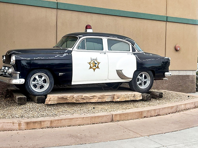 This vintage police cruiser isn't issuing tickets—just nostalgia citations for anyone who remembers when cars had personality and presence.