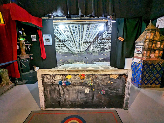 Reality bends at the Peculiarium's optical illusion exhibit, where your mind will question everything it thought it knew.