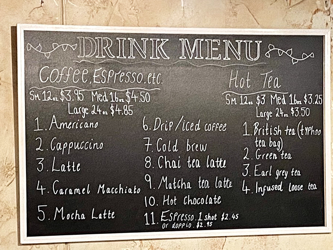 Even treasure hunters need fuel! The mall's charming cafe menu offers everything from espresso to chai tea lattes for antiquing stamina.