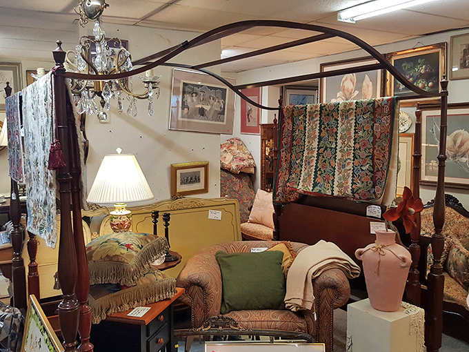 Where Victorian elegance meets mid-century charm. This corner feels like your stylish grandmother's living room&mdash;if she had impeccable taste.