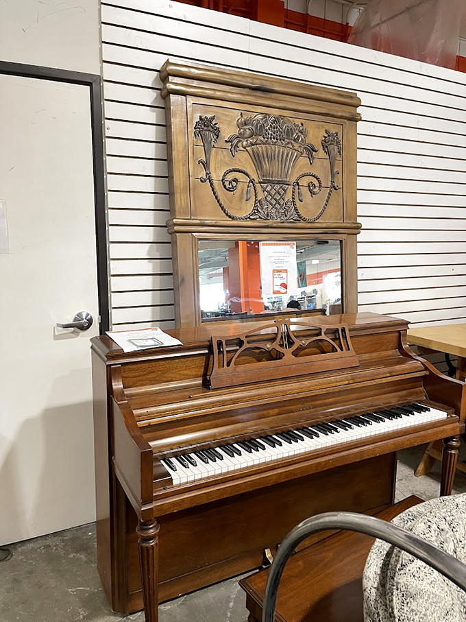 This ornate piano isn't just furniture&mdash;it's a conversation piece with stories to tell and possibly the soundtrack to someone's childhood recitals.