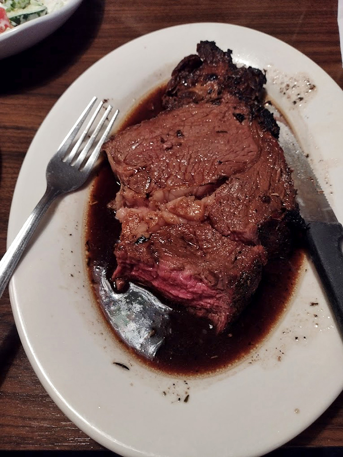 Behold the prime rib that launched a thousand return trips - tender, juicy, absolutely magnificent.