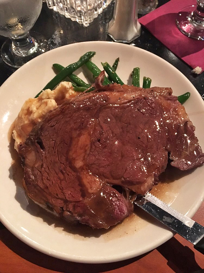 Behold the star of the show&mdash;prime rib so perfectly cooked it makes you wonder if you've been eating meat wrong your entire life.