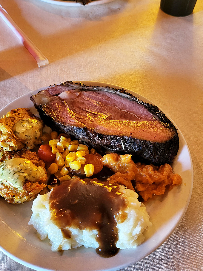 Behold the prime rib that has converted more vegetarians than a PETA convention gone wrong.