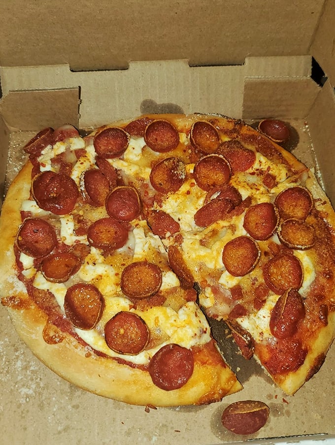 Pepperoni that curls into little flavor cups, creating pools of savory goodness. This isn't just pizza &ndash; it's edible architecture.