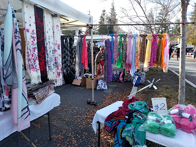 A rainbow of scarves flutters in the gentle Cupertino breeze. Each one has a story&mdash;and might tell yours next.