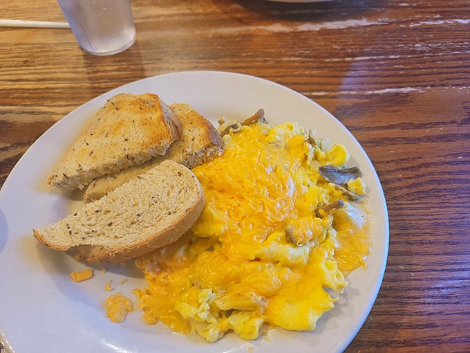 Scrambled eggs that actually taste like eggs should &ndash; fluffy, tender, and unapologetically yellow, with toast standing by for yolk patrol.
