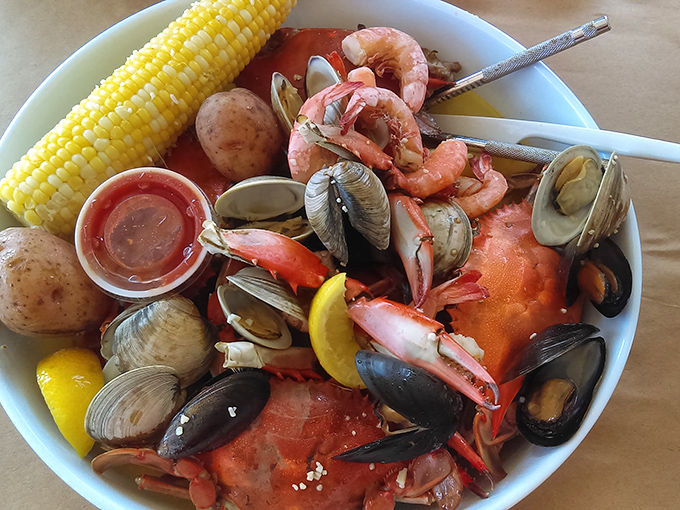 Behold the seafood pot &ndash; a glorious mess of clams, mussels, shrimp, and crab that demands your full attention.