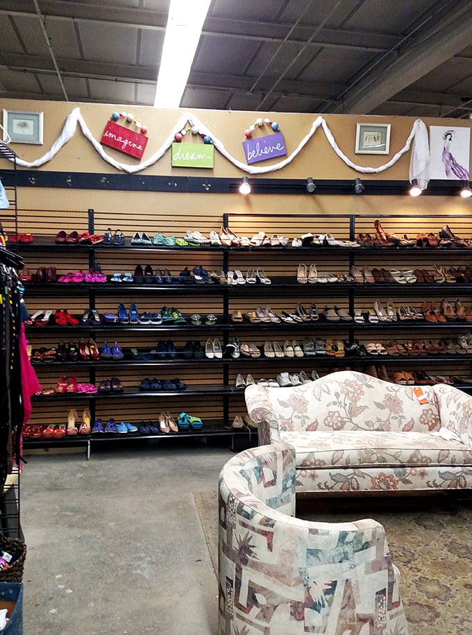 The shoe wall rivals Imelda Marcos's closet, but at prices that won't make your credit card file for witness protection.