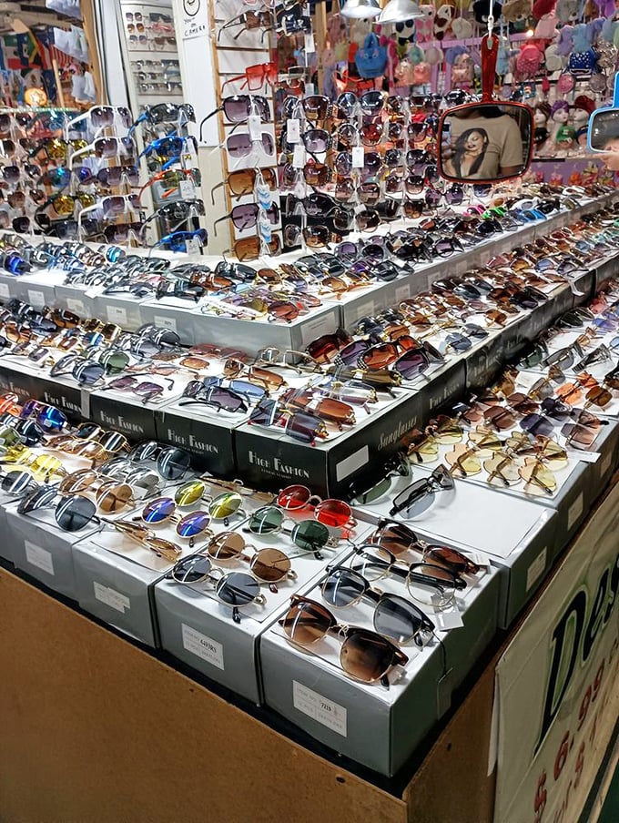 Sunglasses as far as the eye can see&mdash;which is pretty far when you're wearing the right pair from this dazzling display.