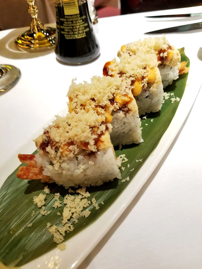 Sushi at a steakhouse? When it looks this artful and tastes this fresh, genre-bending becomes a delicious rebellion.