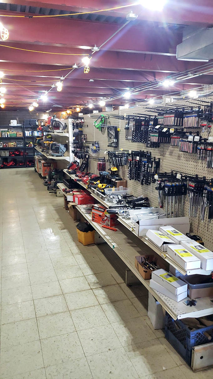 Tool heaven for the handy and hopeful alike. Even if you can't tell a socket wrench from a spatula, you'll find yourself inexplicably drawn to these organized rows of possibility.