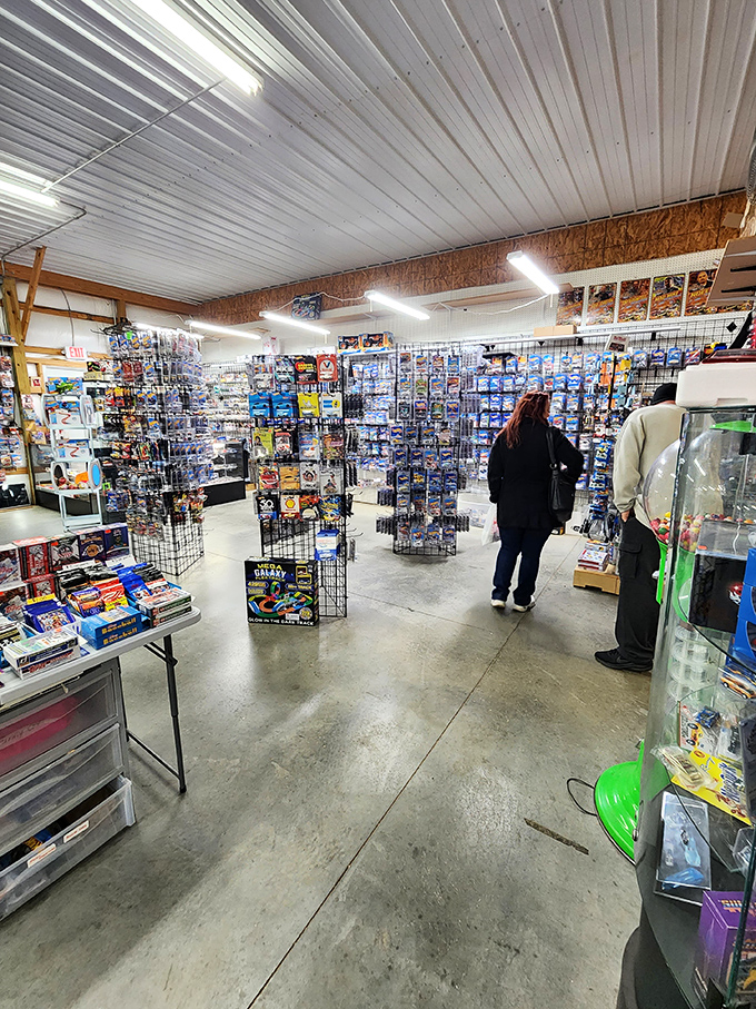 Gaming paradise! This vendor's collection of packaged entertainment could turn any rainy weekend into a nostalgic adventure through childhood favorites.