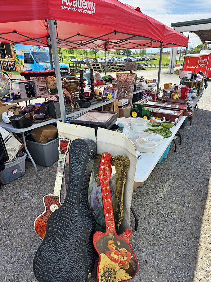 Guitar cases that once traveled to gigs now display their own kind of music&mdash;a symphony of collectibles arranged with the precision of a vintage orchestra.