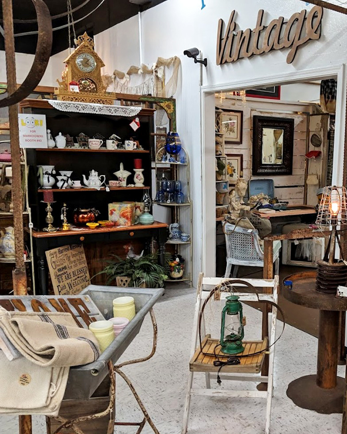 Teapots, trinkets, and treasures galore! This corner feels like raiding your stylish grandmother's china cabinet&mdash;with permission this time.