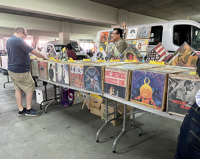 Vinyl hunters flip through history one album at a time, each cover a portal to another era's soundtrack.