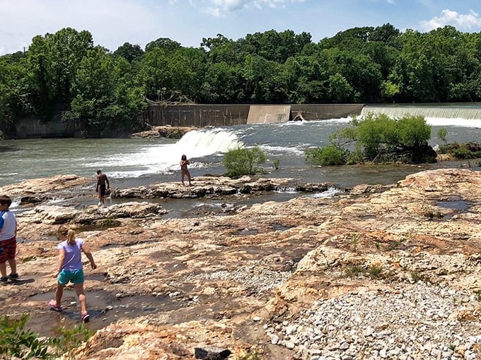 Summer at Grand Falls means impromptu rock-hopping competitions and the universal parental phrase: "Don't get too close to the edge!"