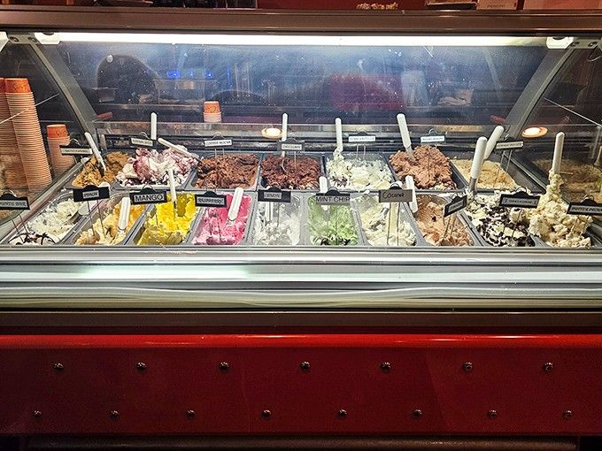 Behold the rainbow of frozen happiness that draws pilgrims from across Pennsylvania for authentic gelato bliss.