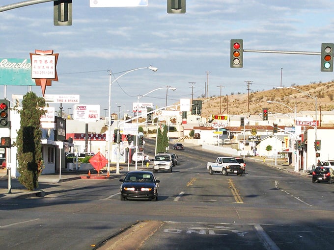 Barstow's main street whispers tales of Route 66, where desert sunshine meets affordable living in this historic waypoint.