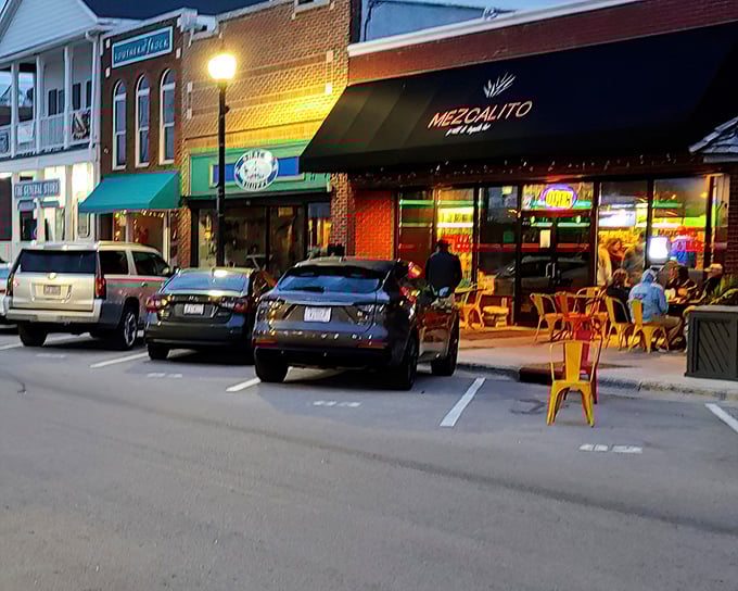 Historic Beaufort's main street comes alive at night, proving small towns know how to turn on the charm after dark.