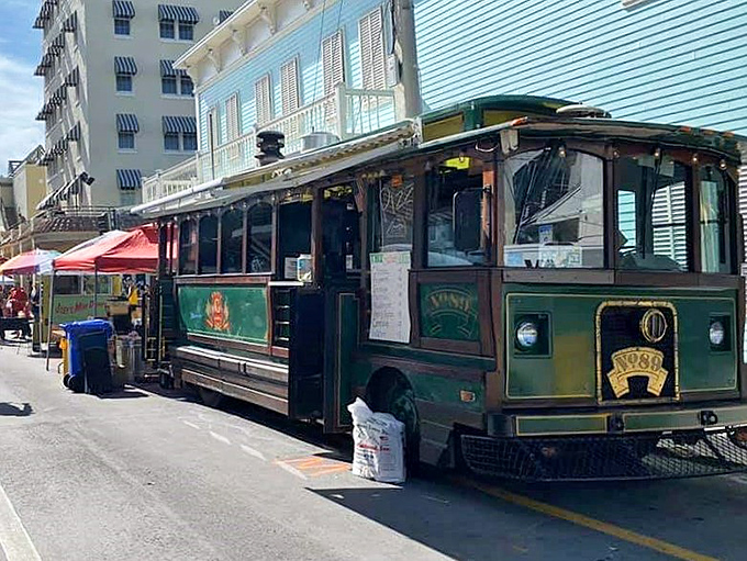 A trolley that serves pizza? Only in Key West! This vintage charmer transforms transportation into a unique dining experience.