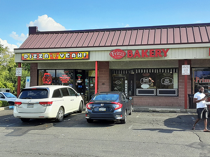 Fritz's Bakery sits quietly in this strip mall, like the shy kid at school who turns out to be the most interesting.