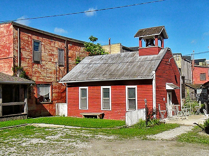 This little red schoolhouse in Grabill looks like it jumped straight out of a history book&mdash;nostalgia in architectural form.