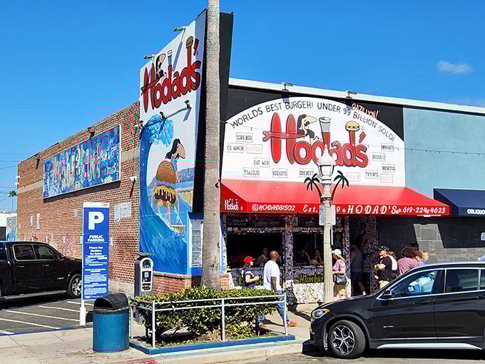 Hodad's bold facade announces its surf culture pride &ndash; inside, burgers the size of your head await.
