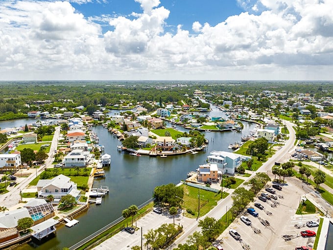 Hudson's waterways create a liquid neighborhood where mailboxes might need snorkels during high tide.