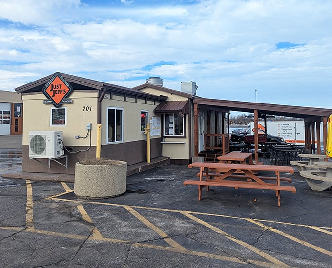 Just Jeff's modest building houses burger greatness that rivals any backyard cookout you've ever crashed.