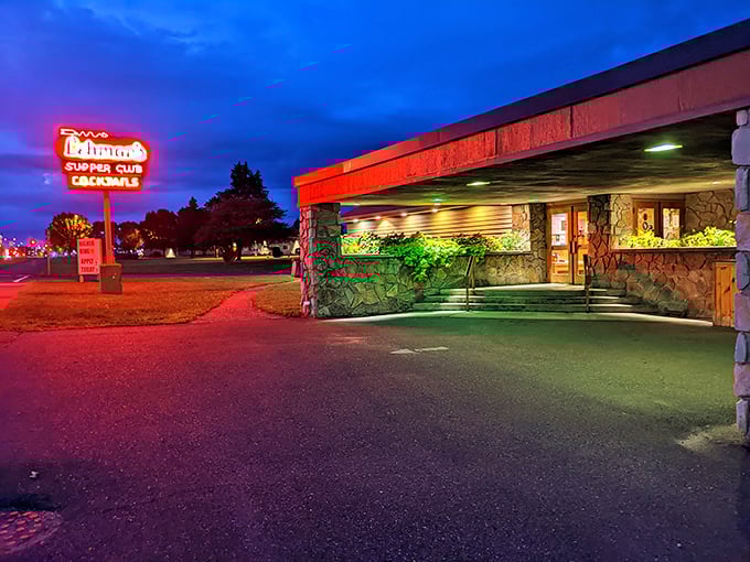 Lehman's stone facade stands proudly against the Wisconsin sky. Decades of dining memories made under one roof.