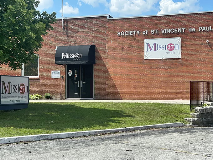 Mission 27's brick exterior houses countless stories within its walls. Each item inside represents both history and possibility.