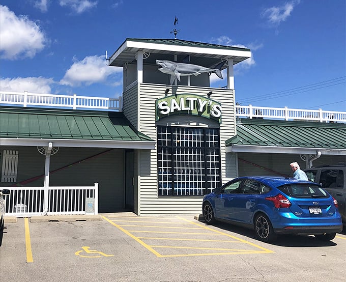 That shark isn't just decoration&mdash;it's a warning! Prepare for seafood so good it might just bite back with flavor.