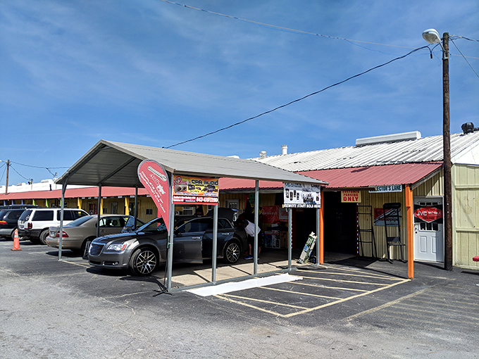 "Find what you didn't know you needed today!" That shrimp flag isn't just advertising - it's a beacon calling bargain hunters to paradise.