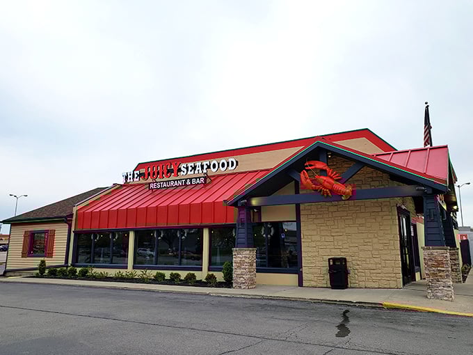 The Juicy Seafood's bold red roof and crab logo make no secret of what's inside &ndash; seafood feasts worth getting messy for.