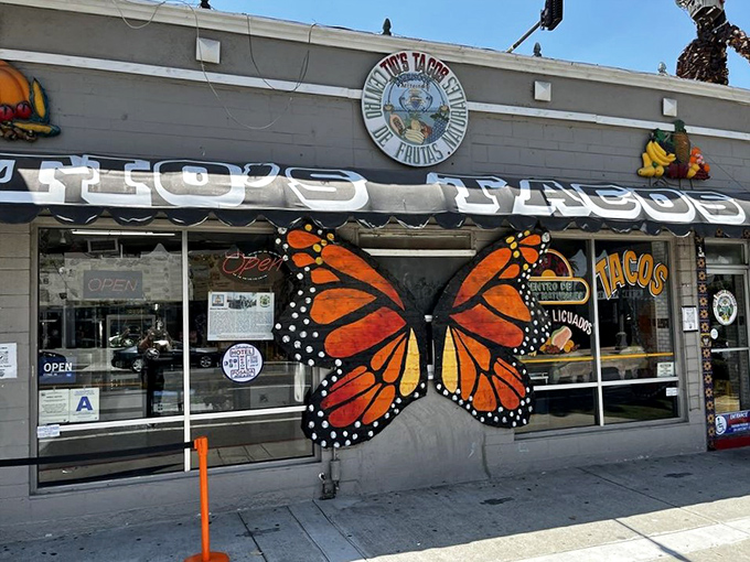 Welcome to Tio's Tacos, where eating feels like stepping into a whimsical Mexican folk art wonderland. 