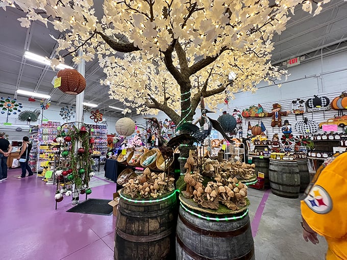 That cherry blossom tree isn't the only thing blooming! Walnut Creek's artful displays transform shopping into a visual feast.