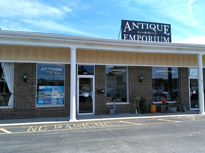 Another storefront, another portal to the past. Carmel's Emporium specializes in the fine art of yesterday.