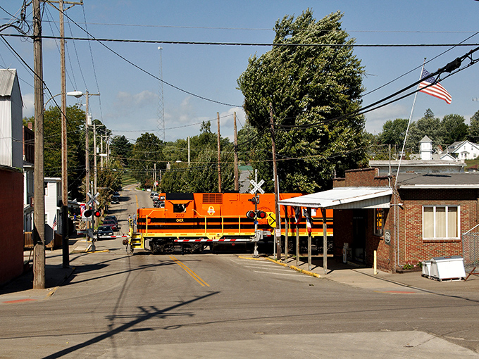 Orange locomotives cutting through small towns bring just enough excitement without disturbing the peaceful rhythm here.