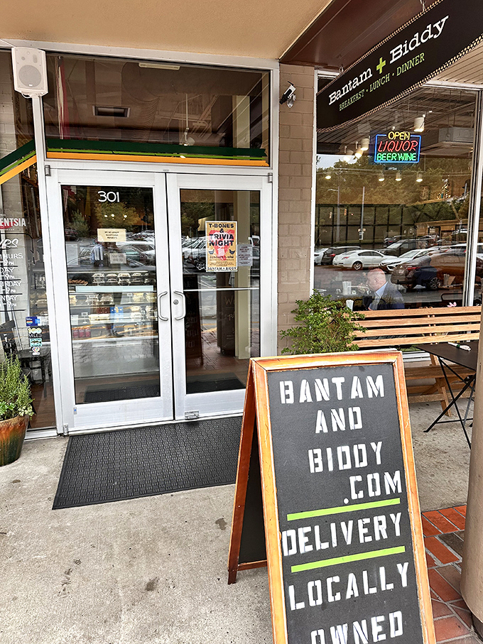 That sandwich board speaks truth &ndash; when bantam meets biddy, crispy magic happens inside this unassuming storefront.