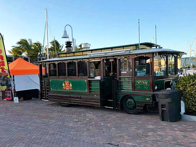 Clemente's green trolley parked by the harbor is pizza innovation on wheels. Whoever said you can't improve on perfection never ate here.