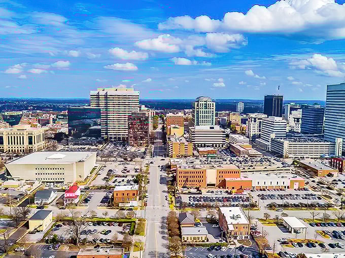 From this vantage point, Columbia's grid of streets and buildings appears as orderly as a crossword puzzle waiting to be explored one square at a time.