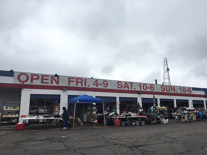 Weekend warriors, assemble! Dixieland's outdoor vendors set up shop under cloudy skies, undeterred by Michigan's moody weather.