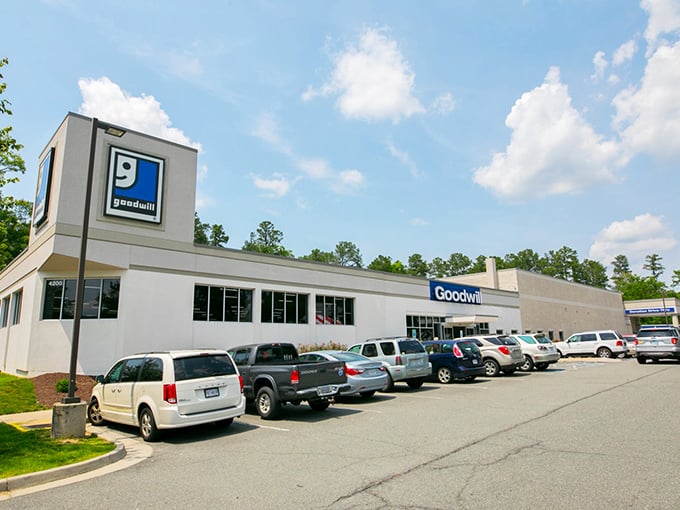 Goodwill's spacious parking lot hints at the vastness within. A cathedral of secondhand treasures awaits the faithful bargain hunter.